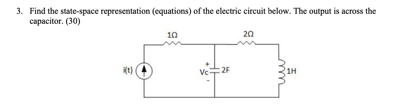 Solved 3. Find the state-space representation (equations) of | Chegg.com