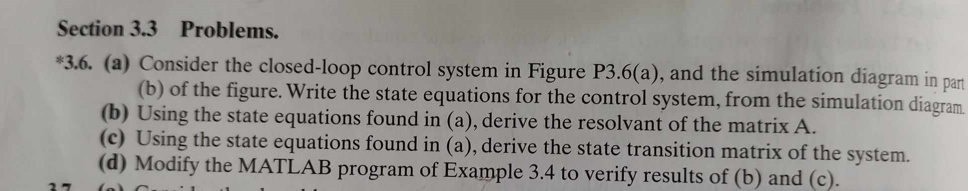 (a)Section 3.3 Problems. *3.6. (a) Consider the | Chegg.com