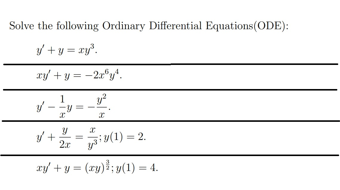 Solved Solve the following Ordinary Differential | Chegg.com