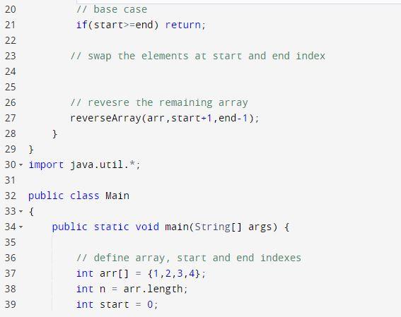 Solved int start =0;int end =2; 1/ call the recursive | Chegg.com