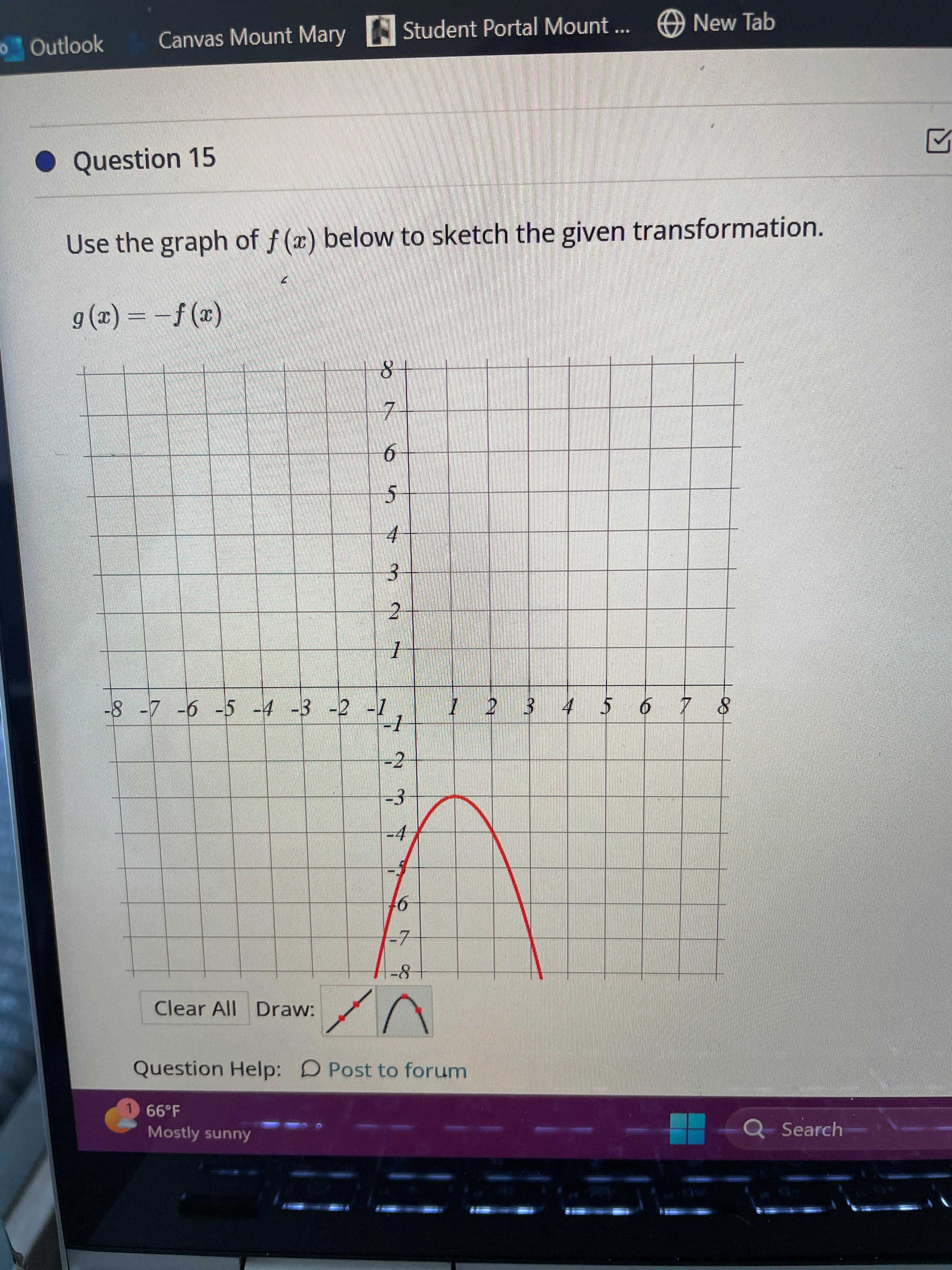 Solved Ilca the oranh of f(x) below to sketch the given | Chegg.com