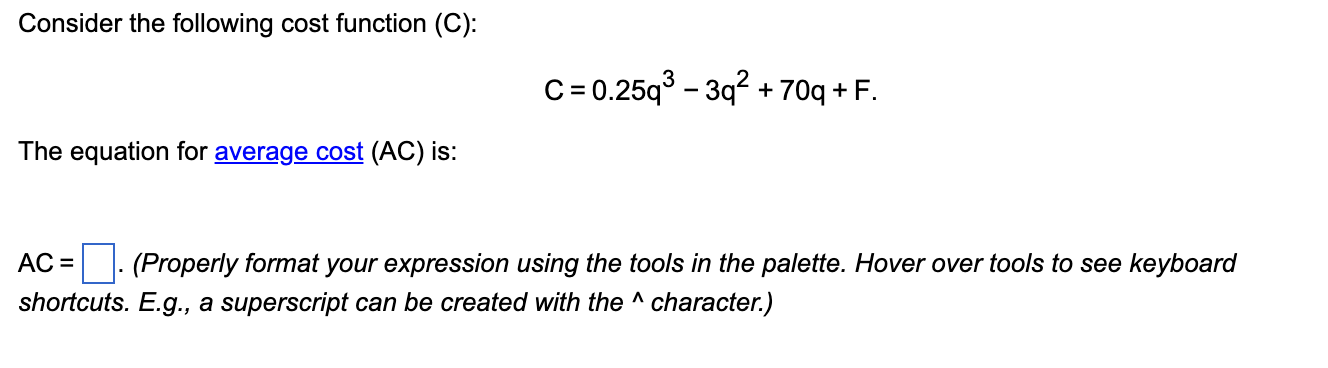 Solved Consider the following cost function | Chegg.com