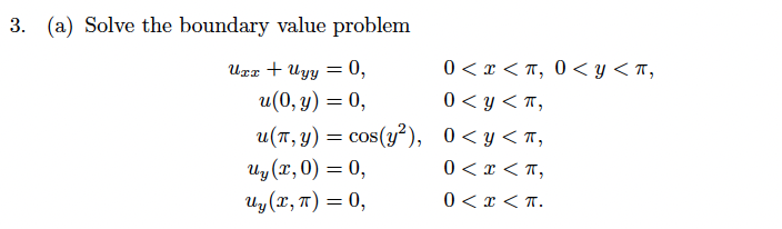 Solved 3. (a) Solve the boundary value problem | Chegg.com