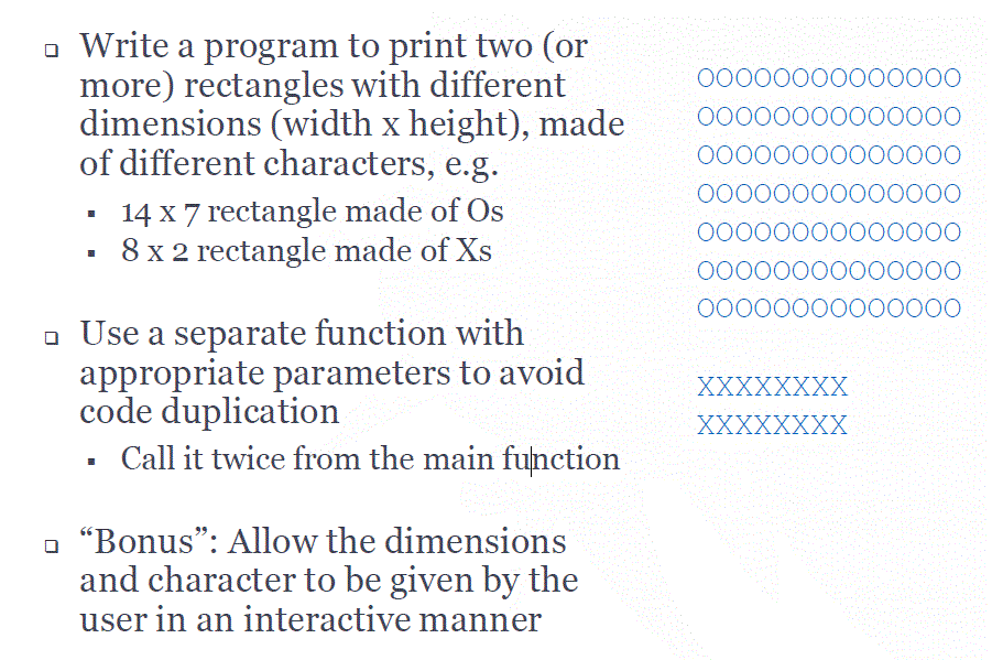 Solved . Write a program to print two (or more) rectangles | Chegg.com