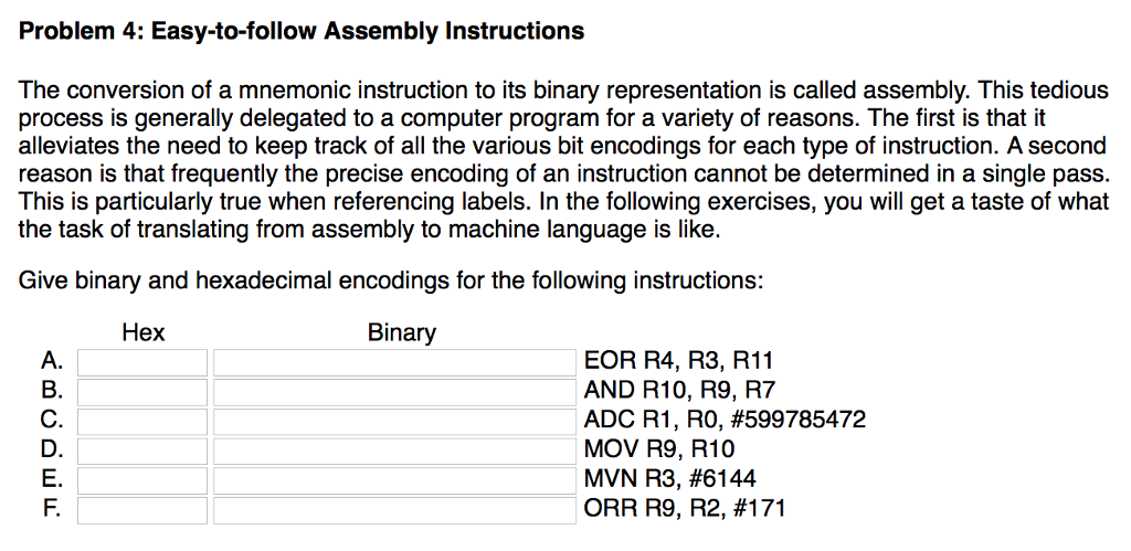 Solved Problem 4: Easy-to-follow Assembly Instructions The | Chegg.com
