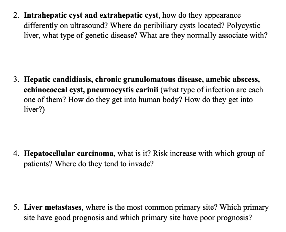 Solved 2. Intrahepatic cyst and extrahepatic cyst, how do | Chegg.com
