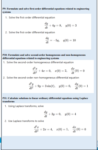 Solved P9: Formulate and solve first-order differential | Chegg.com