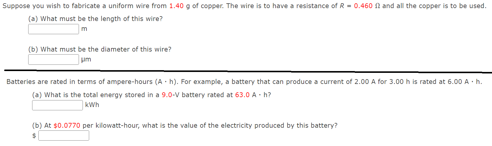 Solved Suppose you wish to fabricate a uniform wire from | Chegg.com
