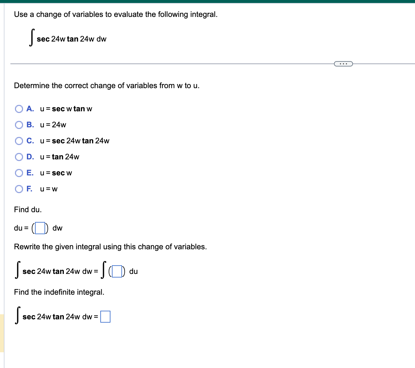 Solved Use a change of variables to evaluate the following | Chegg.com