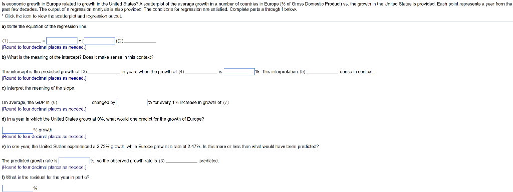 Solved past few decades. The cuiput of a regressior analysis | Chegg.com