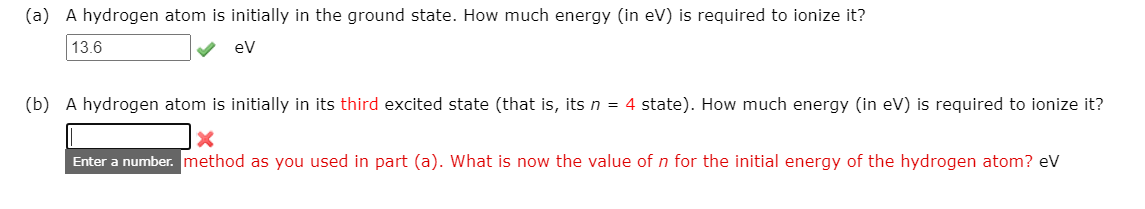 Solved A A Hydrogen Atom Is Initially In The Ground State
