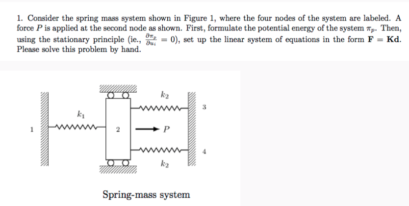 Consider the spring mass system shown in Figure 1, | Chegg.com