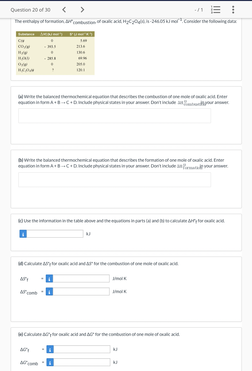 Solved The enthalpy of formation, \\( \\Delta H^{\\circ} \\) | Chegg.com