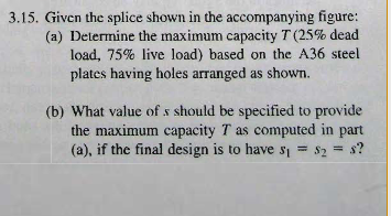 Solved 3.15. Given the splice shown in the accompanying | Chegg.com