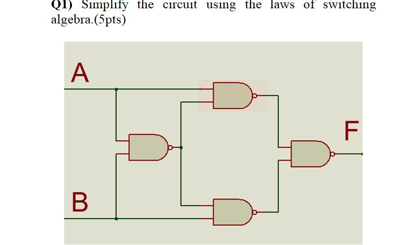 Solved Q1) Simplify the circuit using the laws of switching | Chegg.com