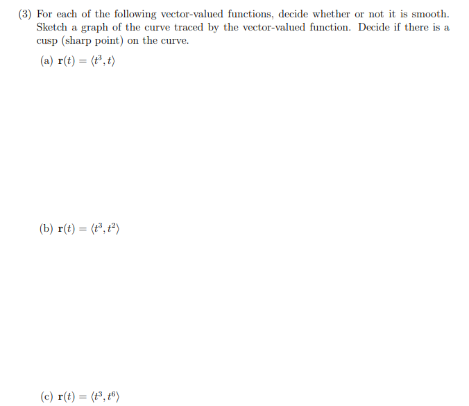(3) For each of the following vector-valued | Chegg.com