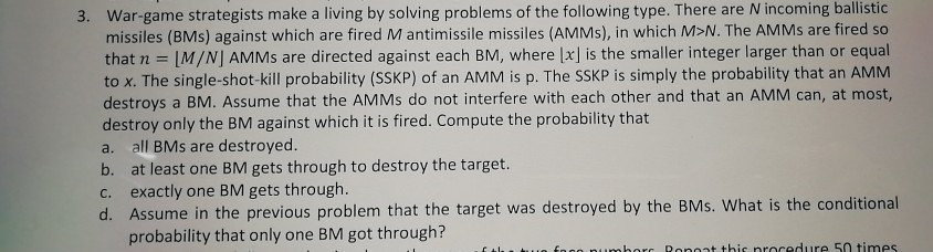 3. War-game strategists make a living by solving | Chegg.com