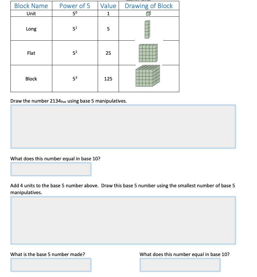 Solved Block Name Unit Power of 5 5° Value 1 Drawing of | Chegg.com