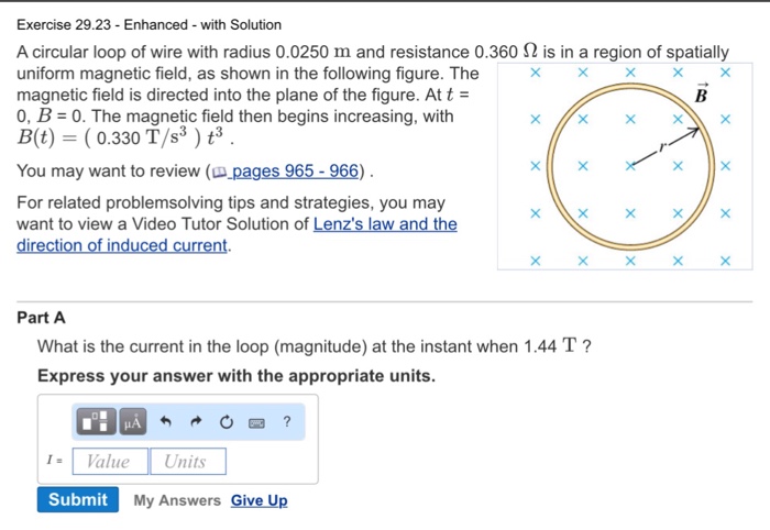 Solved Exercise 29.23 Enhanced with Solution A circular loop | Chegg.com