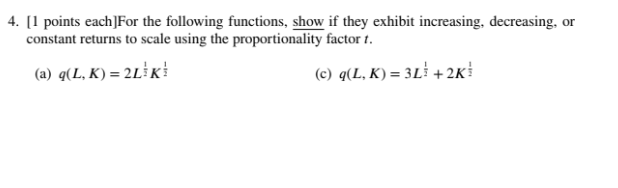 Solved 4. [ 1 points each]For the following functions, show | Chegg.com