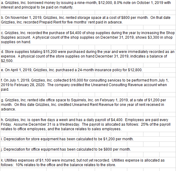 Solved 1. On the “AJE” worksheet, prepare the adjusting | Chegg.com