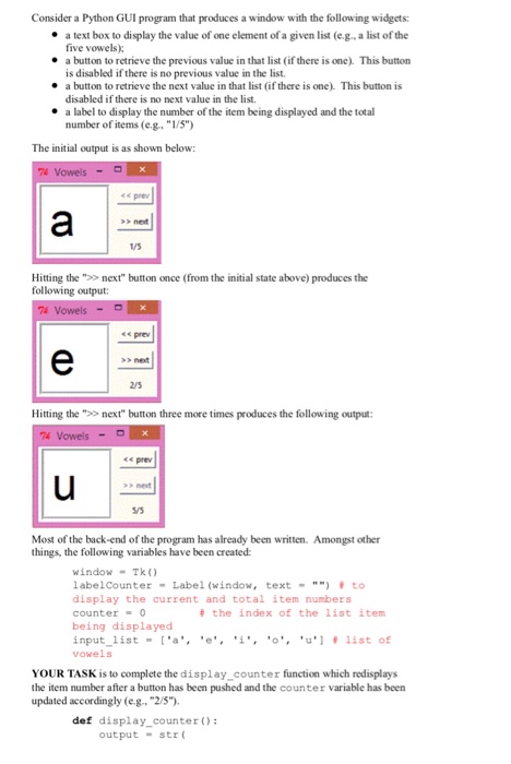 Solved Consider A Python Gui Program That Produces A Window 