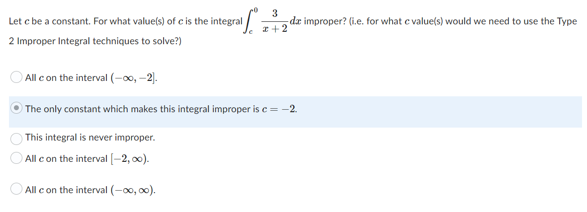 Solved Let c be a constant. For what value(s) of c is the | Chegg.com