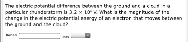 Solved The electric potential difference between the ground | Chegg.com