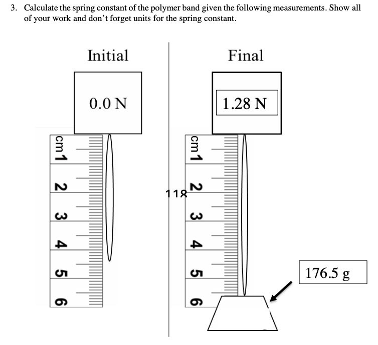 Solved 3. Calculate the spring constant of the polymer band | Chegg.com