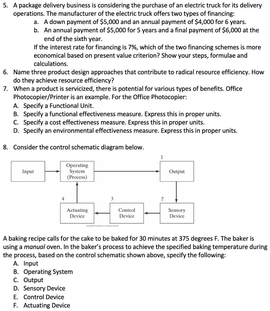 Solved 5. A package delivery business is considering the | Chegg.com