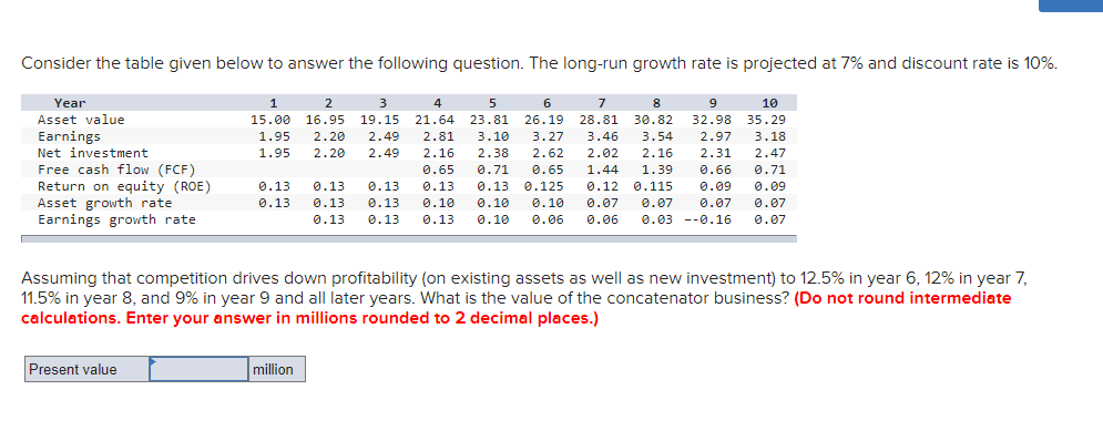 Solved Consider the table given below to answer the | Chegg.com