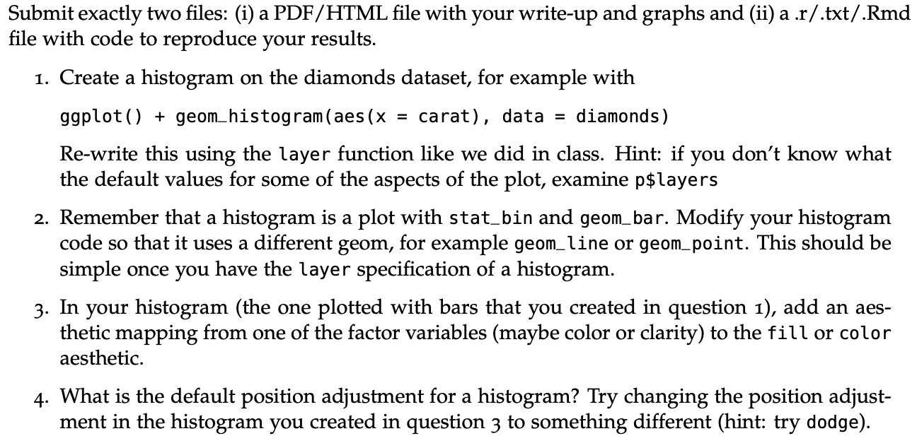 Solved Submit exactly two files: (i) a PDF/HTML file with | Chegg.com