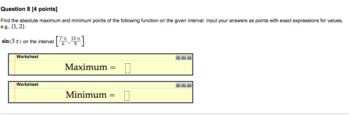 Solved Find the absolute maximum and minimum points of the | Chegg.com