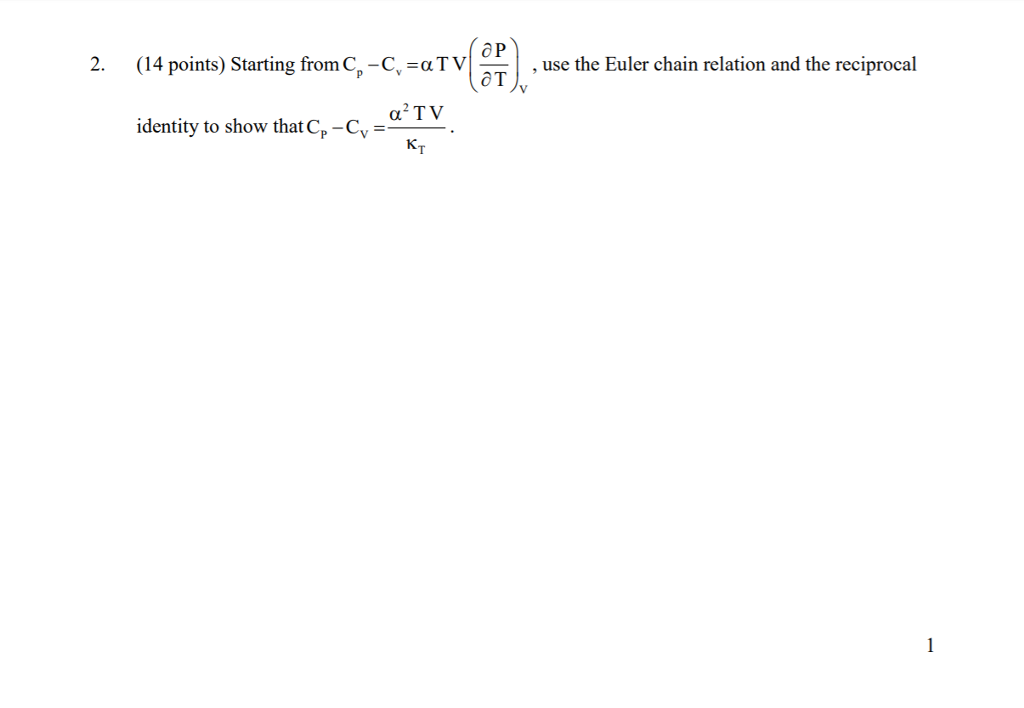 Solved (14 points, starting from C,-C.-aTV( , 2. use the | Chegg.com