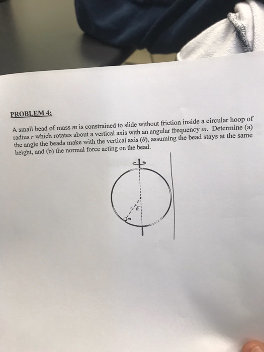 Solved PROBLEM 4: A small bead of mass m is constrained to | Chegg.com