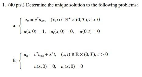 Solved 1. (40 pts.) Determine the unique solution to the | Chegg.com