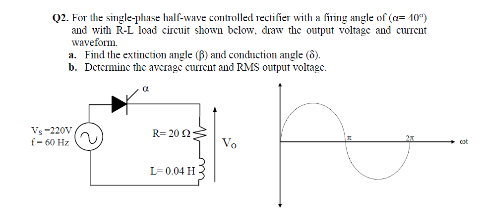 Solved Q2. For the single-phase half-wave controlled | Chegg.com