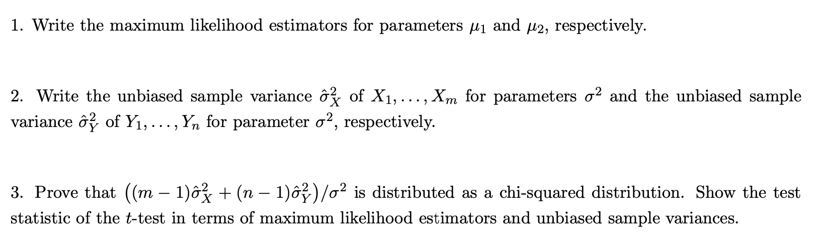 Solved Let us consider a two sample problem: let X1,...,Xm ∼ | Chegg.com