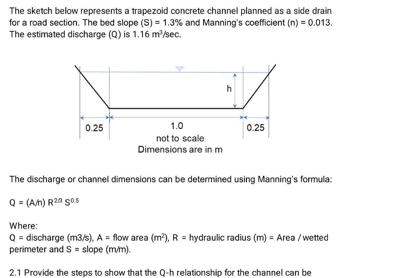 The sketch below represents a trapezoid concrete | Chegg.com