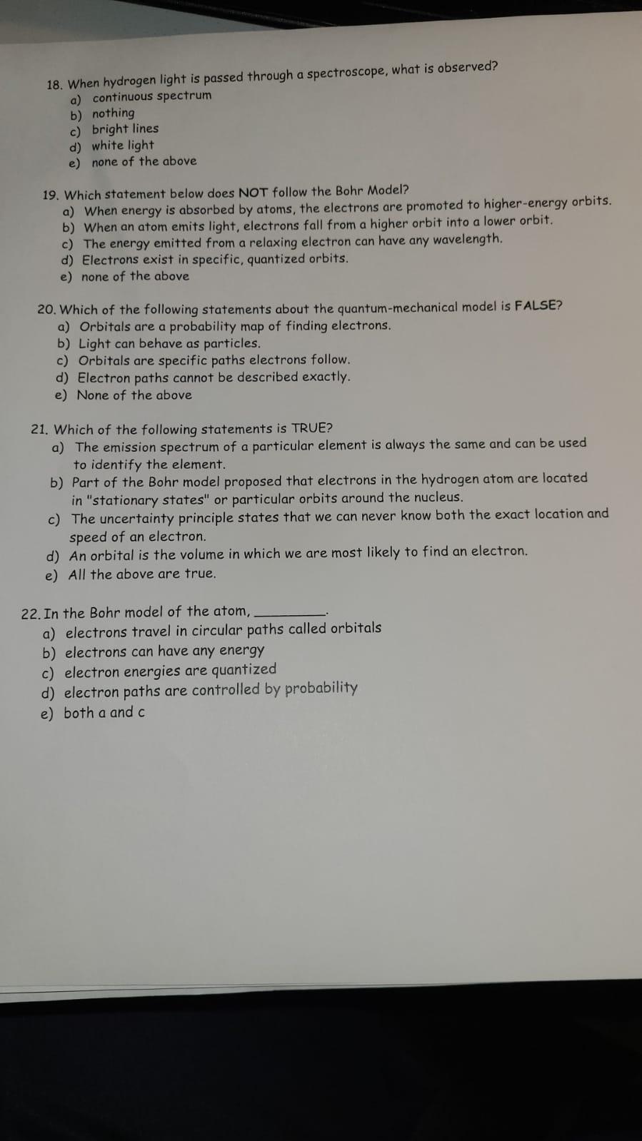 Solved 18. When hydrogen light is passed through a | Chegg.com