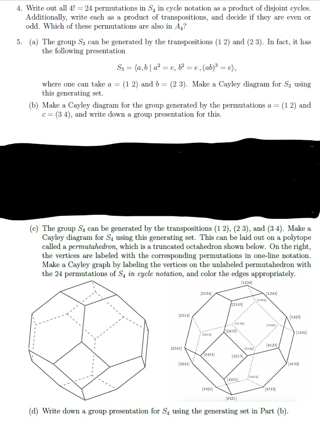 Solved 4 Write Out All 4 24 Permutations In S4 In Cycle