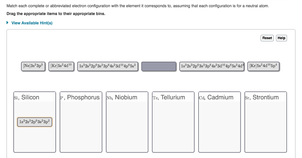 Solved Match each complete or abbreviated electron | Chegg.com