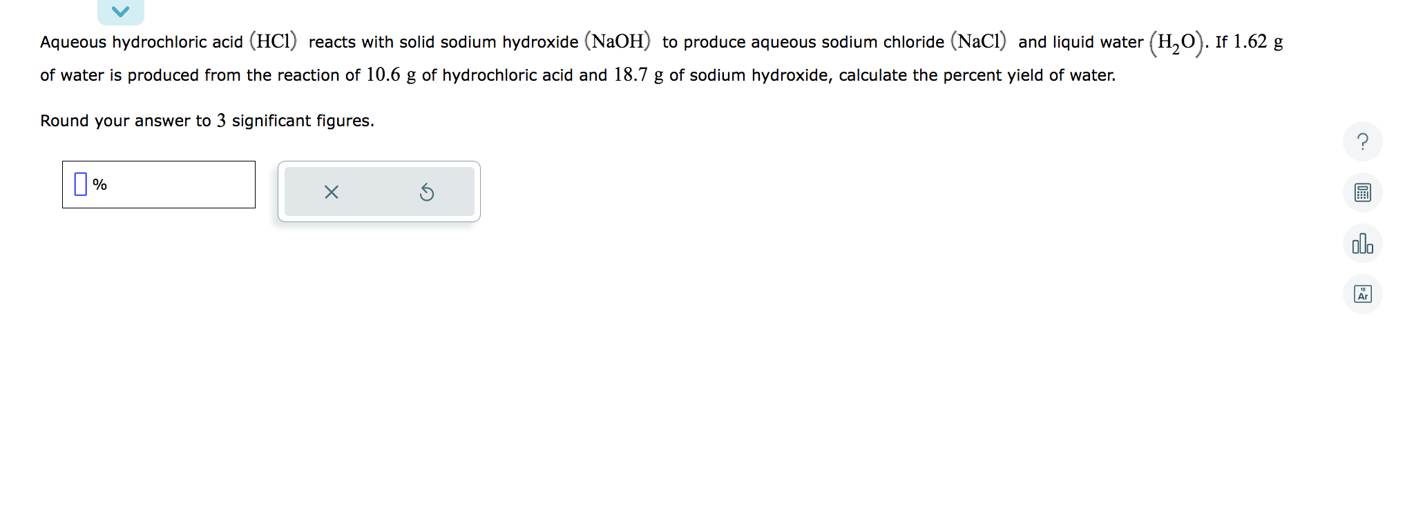 Solved Aqueous hydrochloric acid (HCl) reacts with solid | Chegg.com