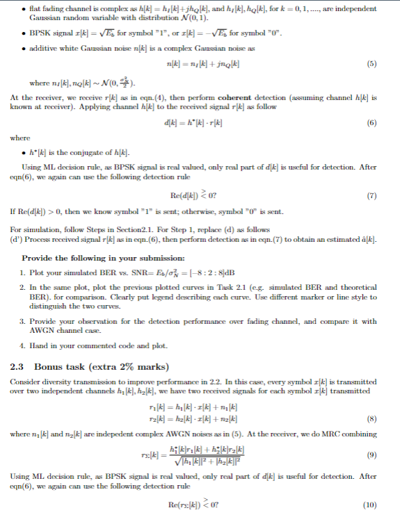 Solved BPSK transmission and detection over (wireless) | Chegg.com