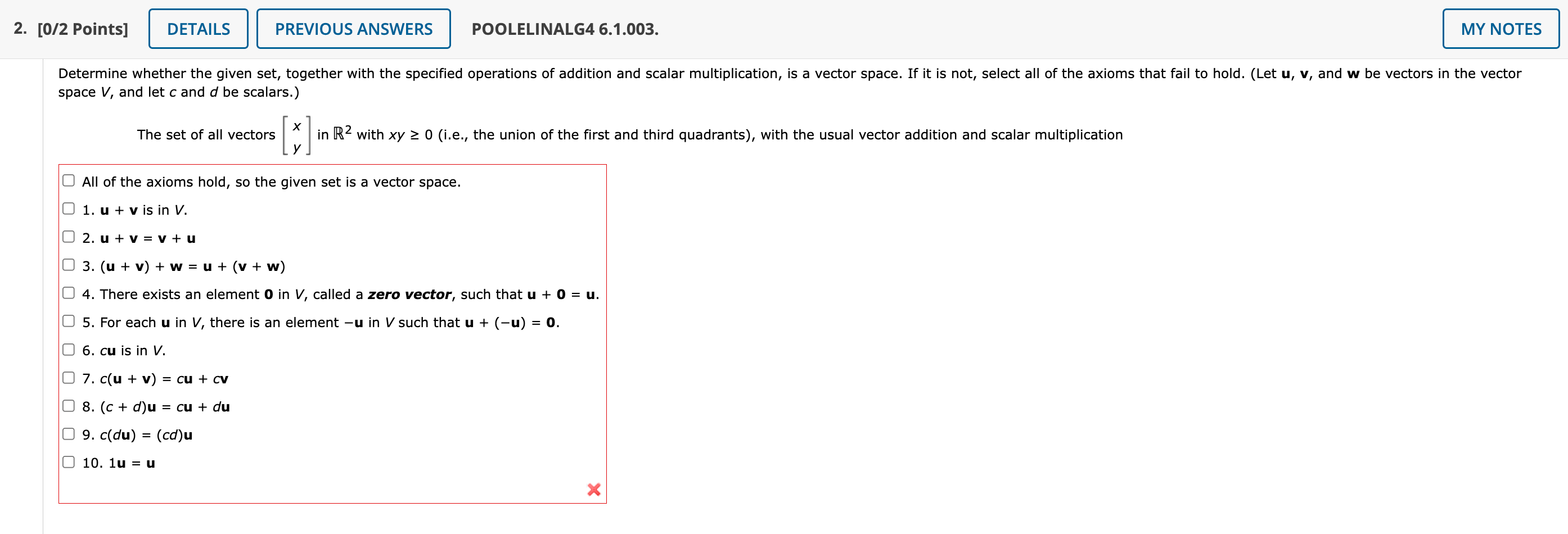 Solved 2. [0/2 Points] DETAILS PREVIOUS ANSWERS POOLELINALG4 | Chegg.com