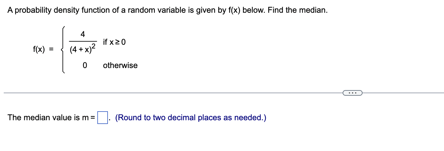 Solved A probability density function of a random variable | Chegg.com