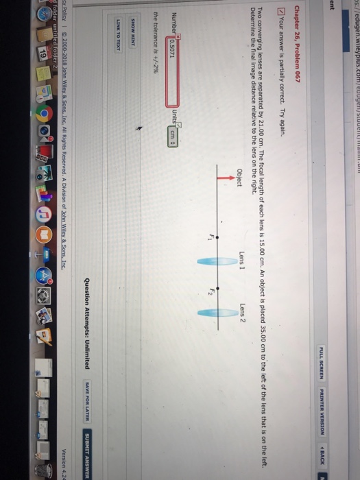 Solved ent Two converging lenses are separated by 21.00 cm. | Chegg.com