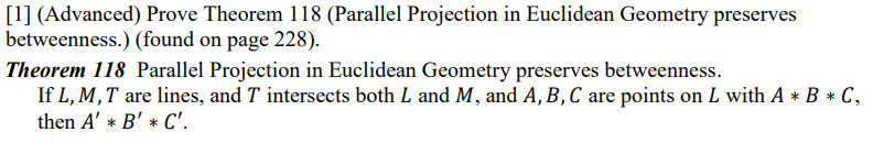 Solved [1] (Advanced) Prove Theorem 118 (Parallel Projection | Chegg.com