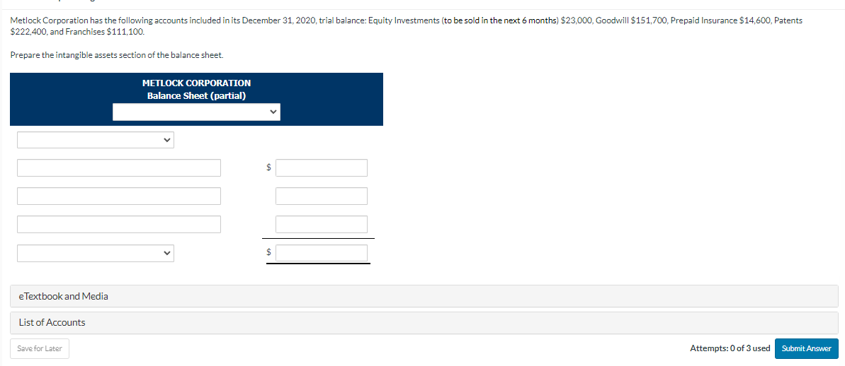 Solved $222,400, and Franchises $111,100. Prepare the | Chegg.com