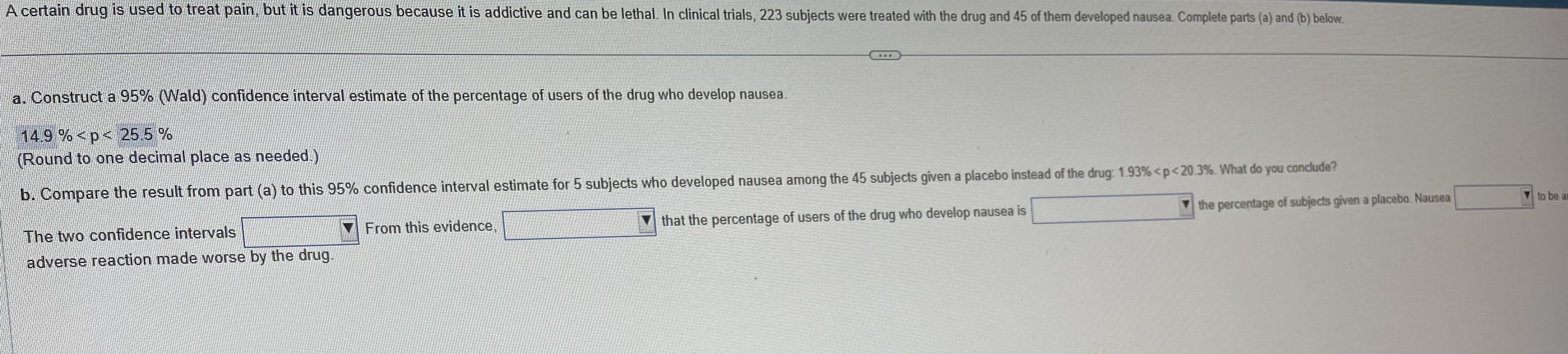 Solved a. Construct a 95% (Wald) confidence interval | Chegg.com